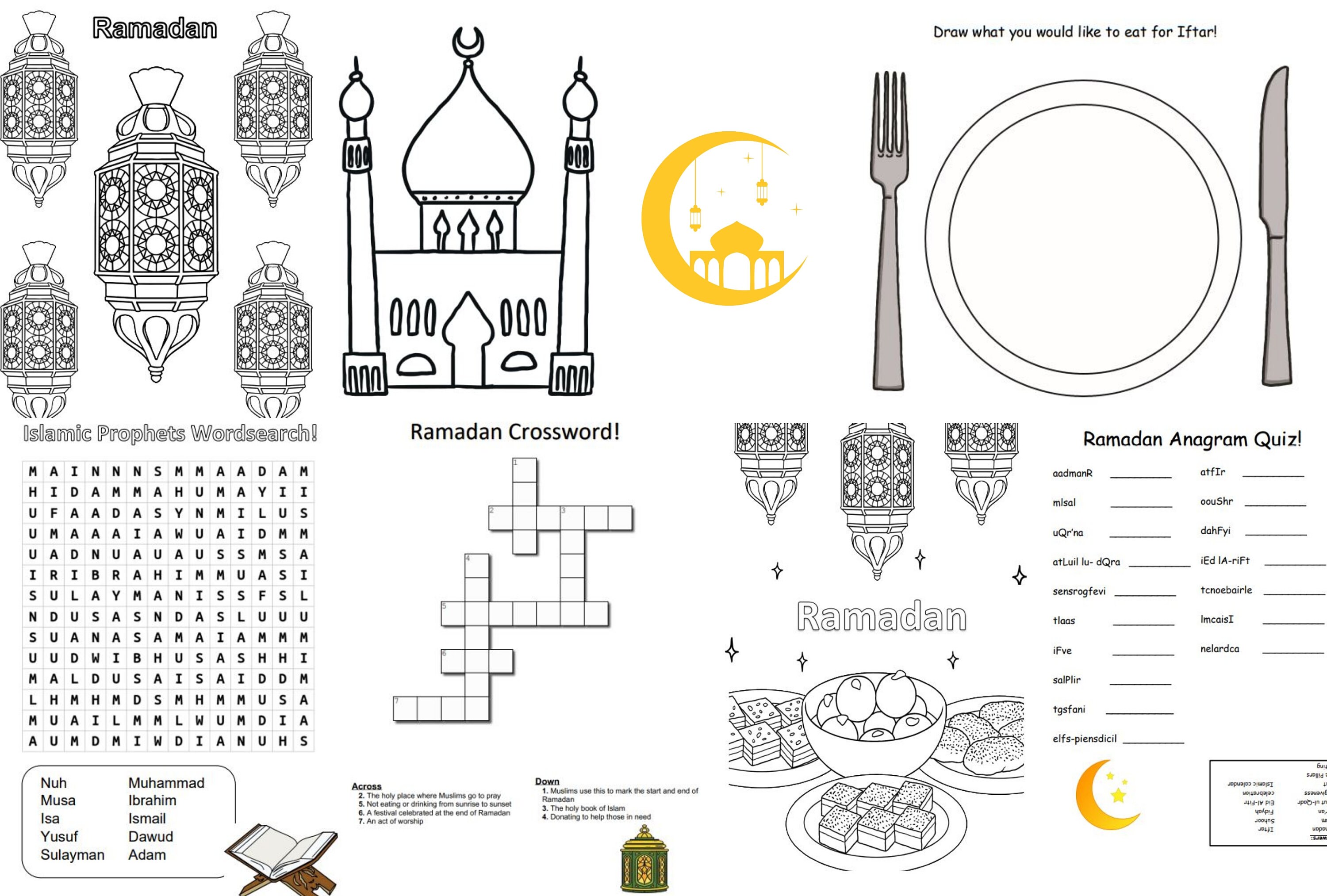 10 Ramadan Printable Activity Sheets - Etsy UK