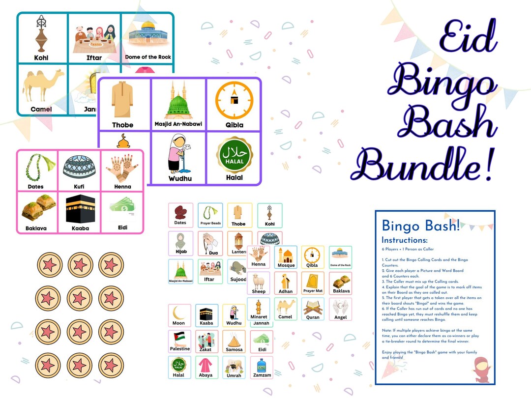 Eid Activity Bingo Bash Bundle - Etsy Australia