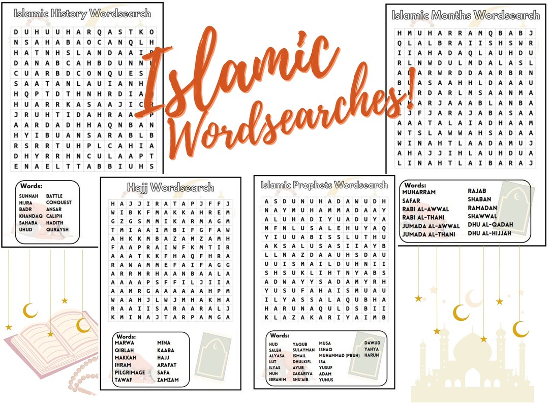 Eid Activity Islamic Wordsearches - Etsy