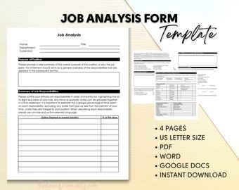 Job Description Template With Example Job Ad Template With - Etsy