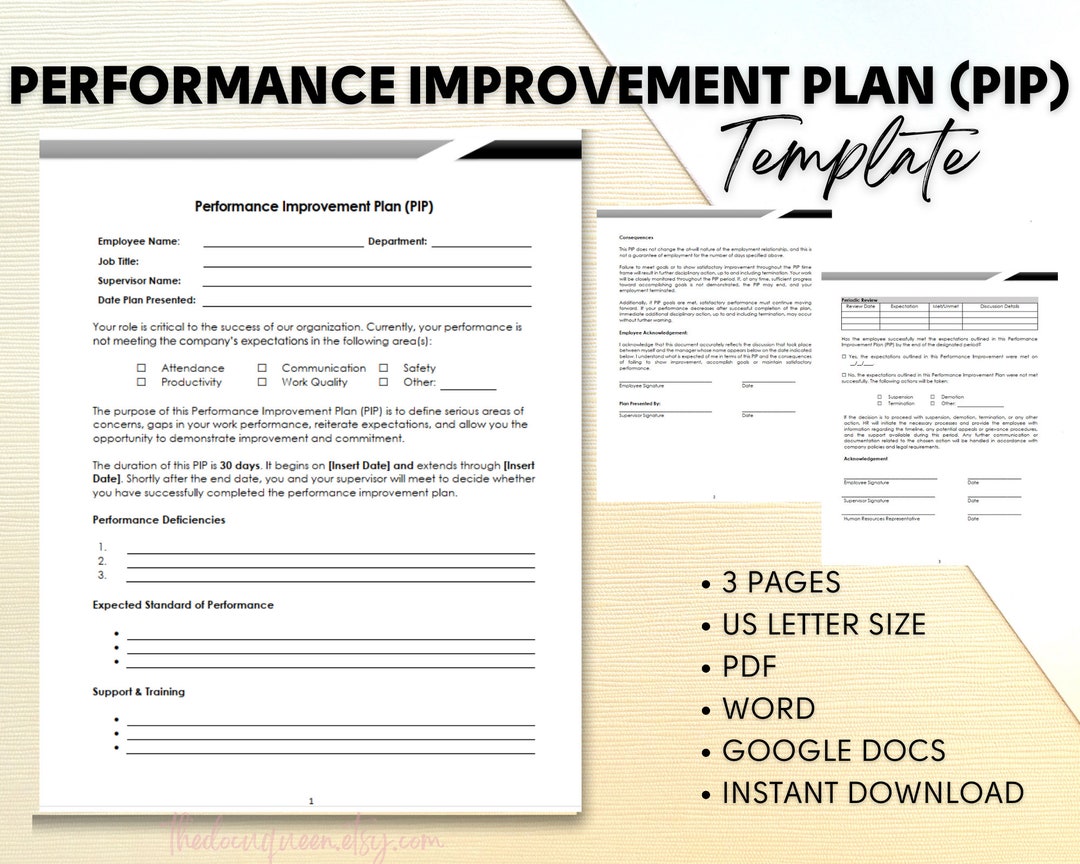 Performance Improvement Plan (PIP) Template - Etsy