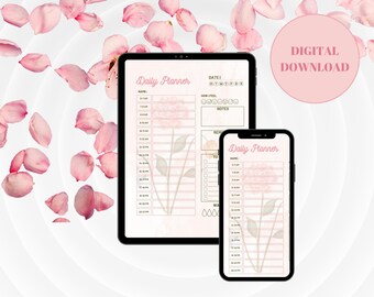 Boho Floral Daily Planner printable - Etsy UK