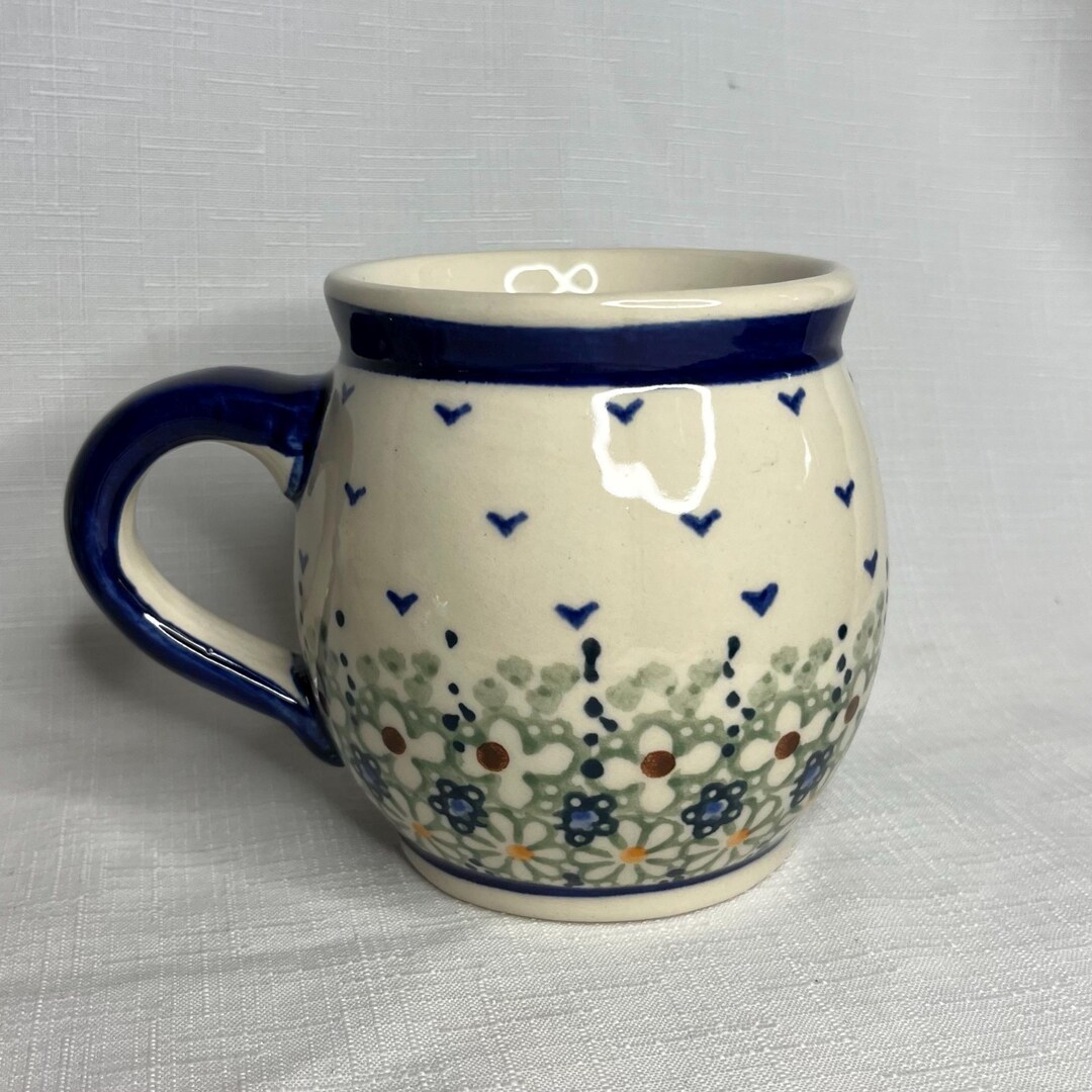 Vintage Polish Floral Hand Painted Bubble Mug, Made in Poland, Unikat ...