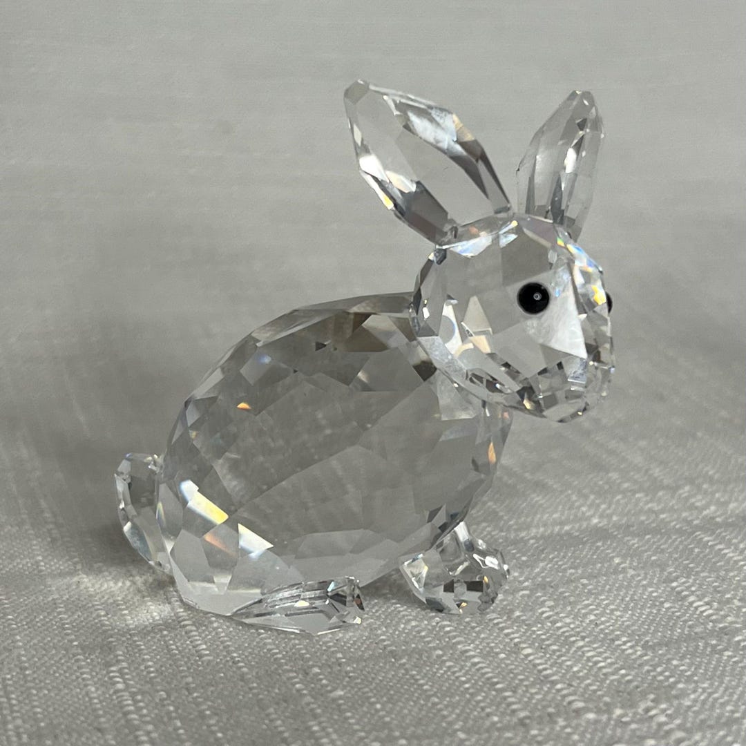 Vintage Swarovski Crystal Bunny Rabbit Figurine, Sitting, Miniature, No ...