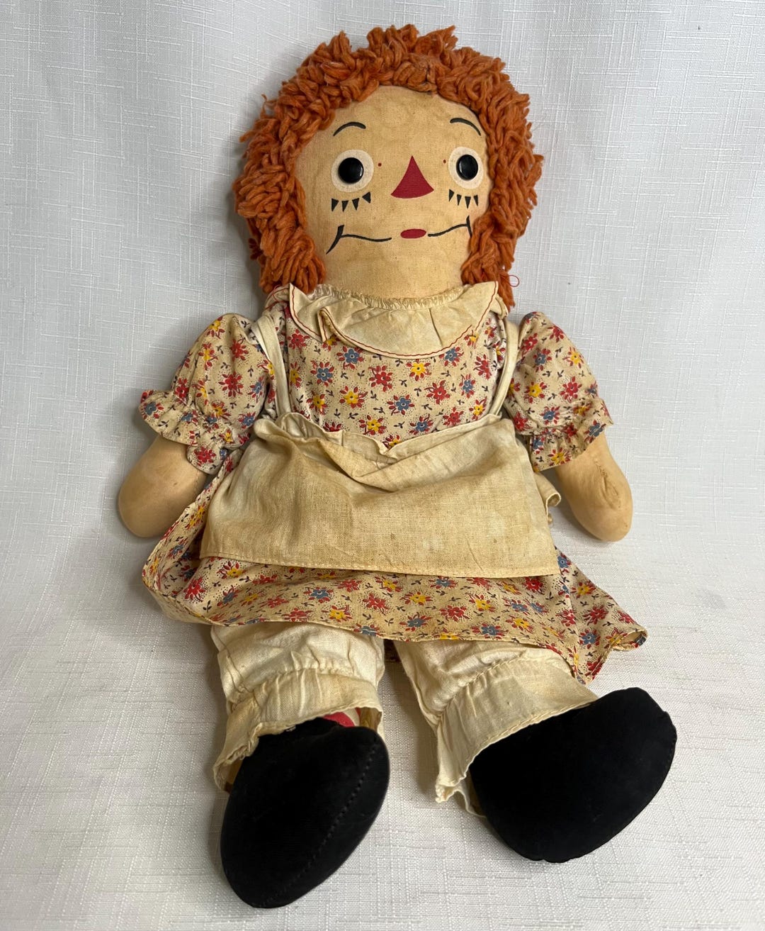 Vintage 1947 Georgene Raggedy Ann Doll, Johnny Gruelle, 15inch, Dress ...