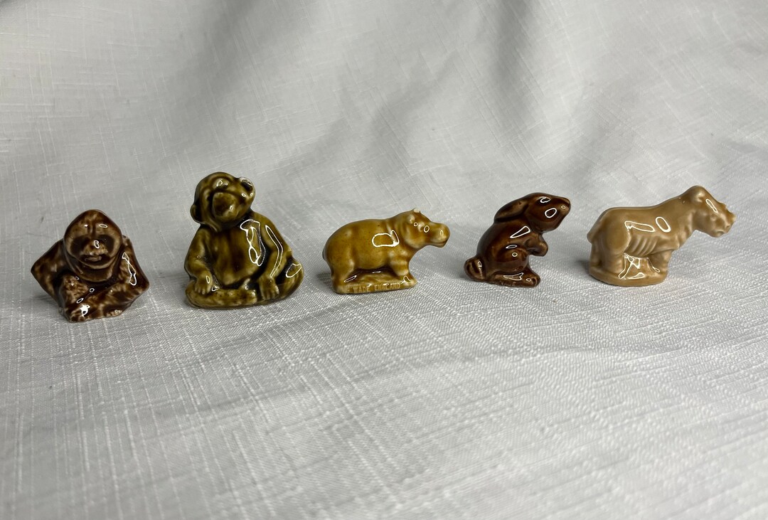 Wade Whimsies Set of 5, Orangutan, Chimpanzee, Hippo, Rabbit, Rhino ...