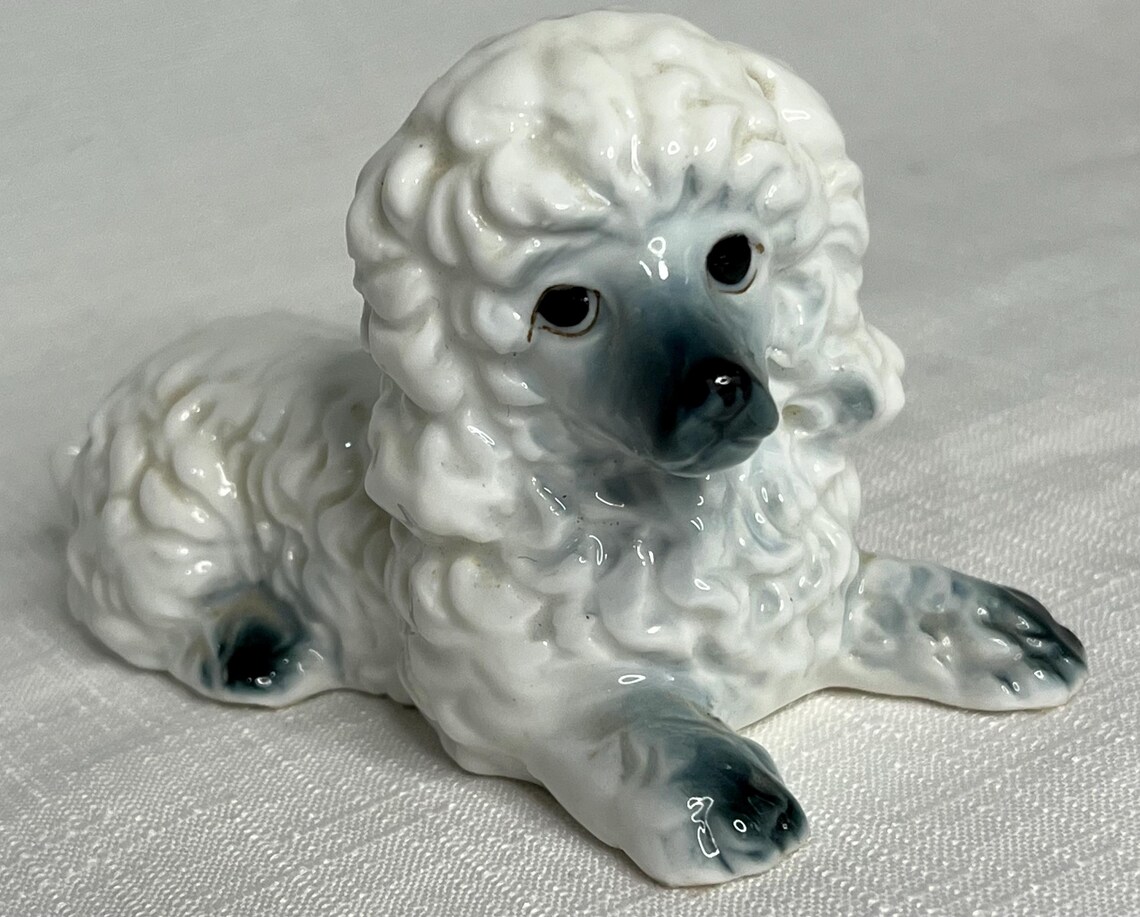 Vintage Bone China Brinns Poodle Figurine, Laying Down, Taiwan - Etsy