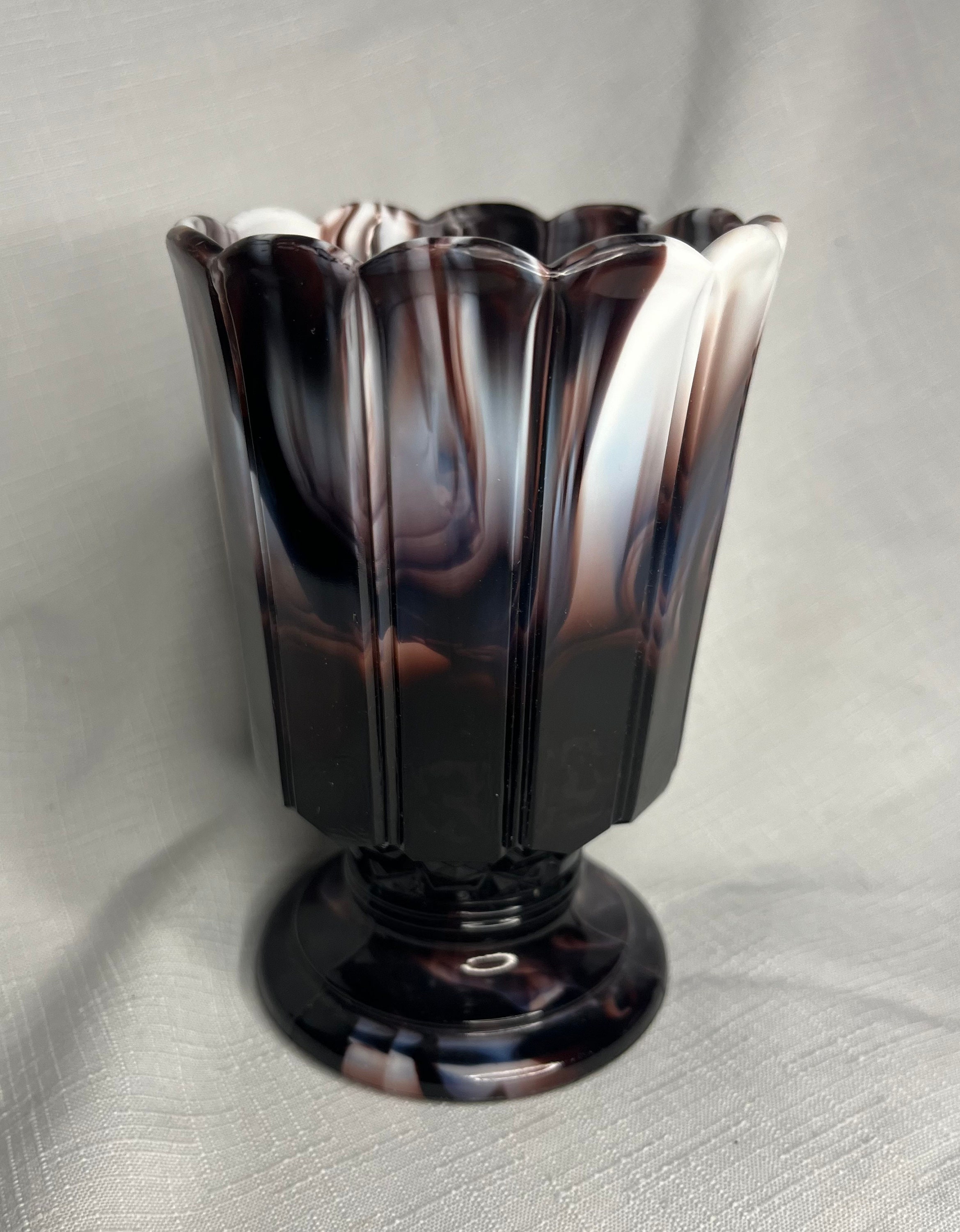 Vintage Purple Slag Glass Vase - Etsy