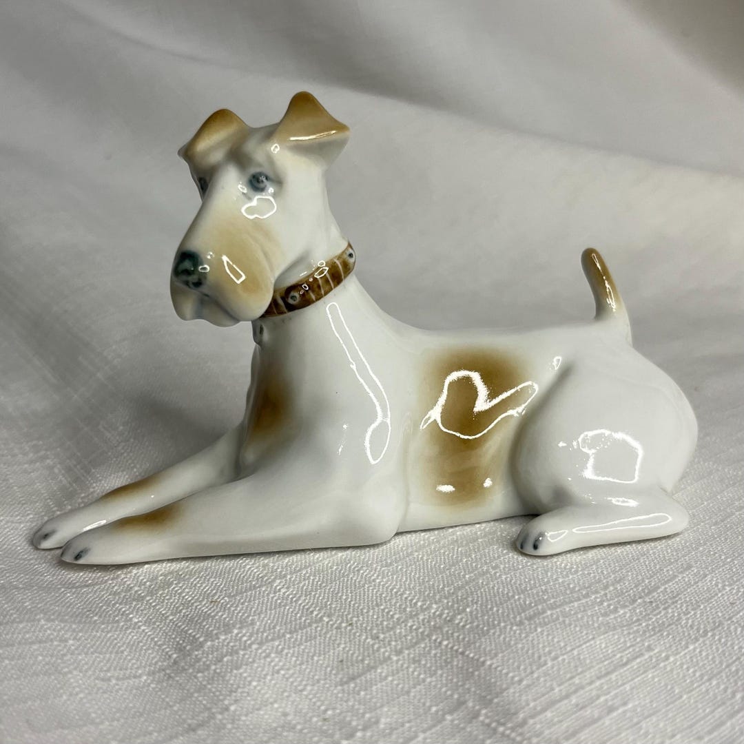 Vintage Zsolnay Hungary Porcelain Terrier Dog Figurine, Laying Down - Etsy