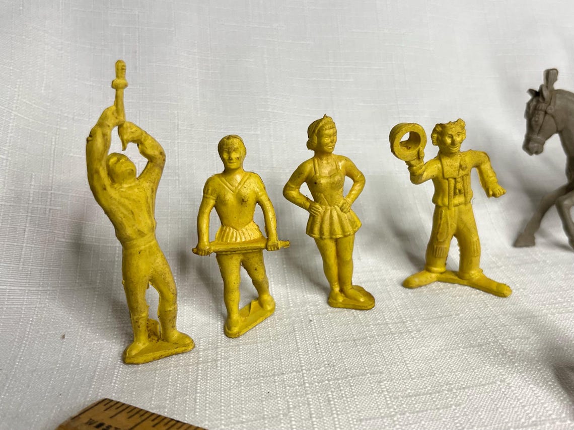 Vintage Marx Circus Figures Set, People and Animals, Elephant, Horses ...