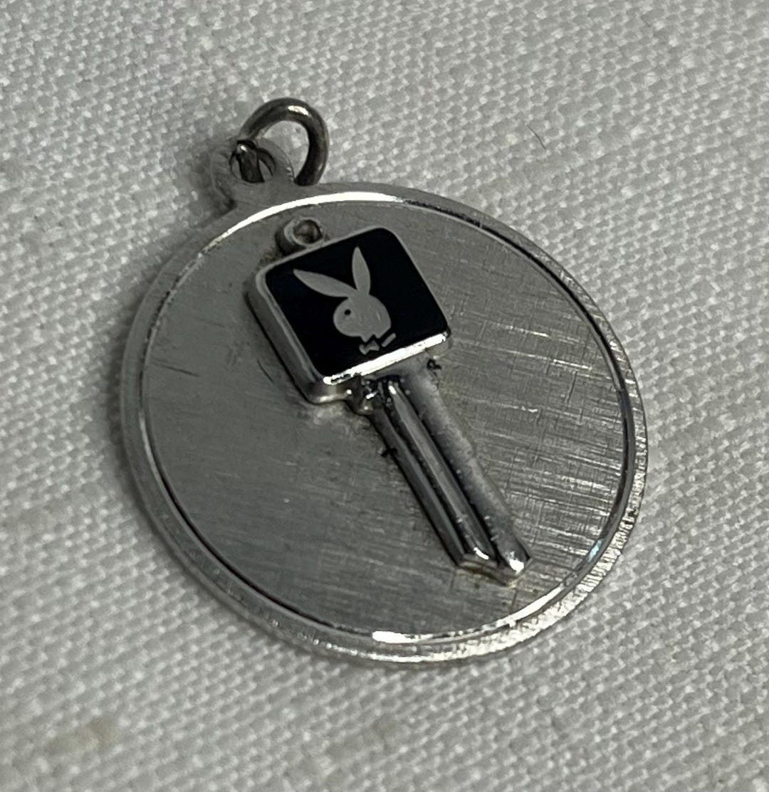 Vintage Enamel and Sterling Playboy Bunny Key Charm for Bracelet or ...