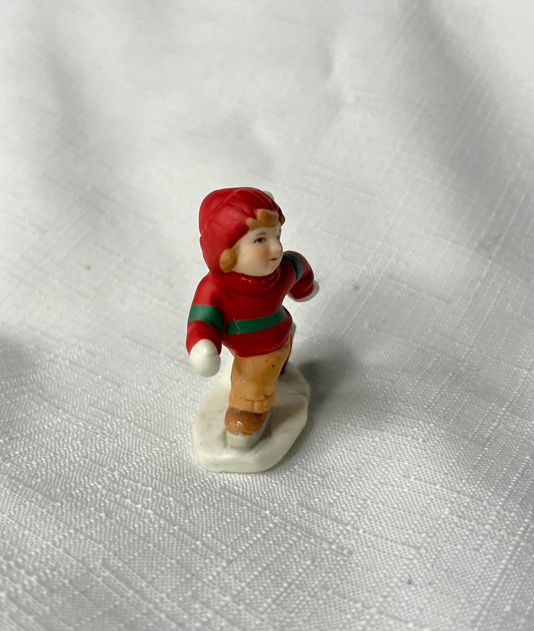 Lefton Colonial Village 1987 Ice Skating Boy - Etsy