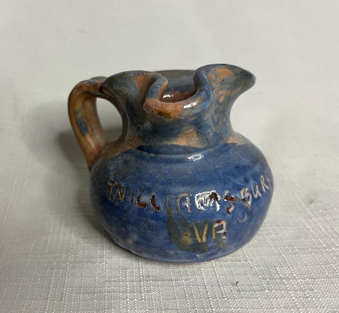 Vintage Redware Style Glazed Small Creamer or Pitcher, Williamsburg ...