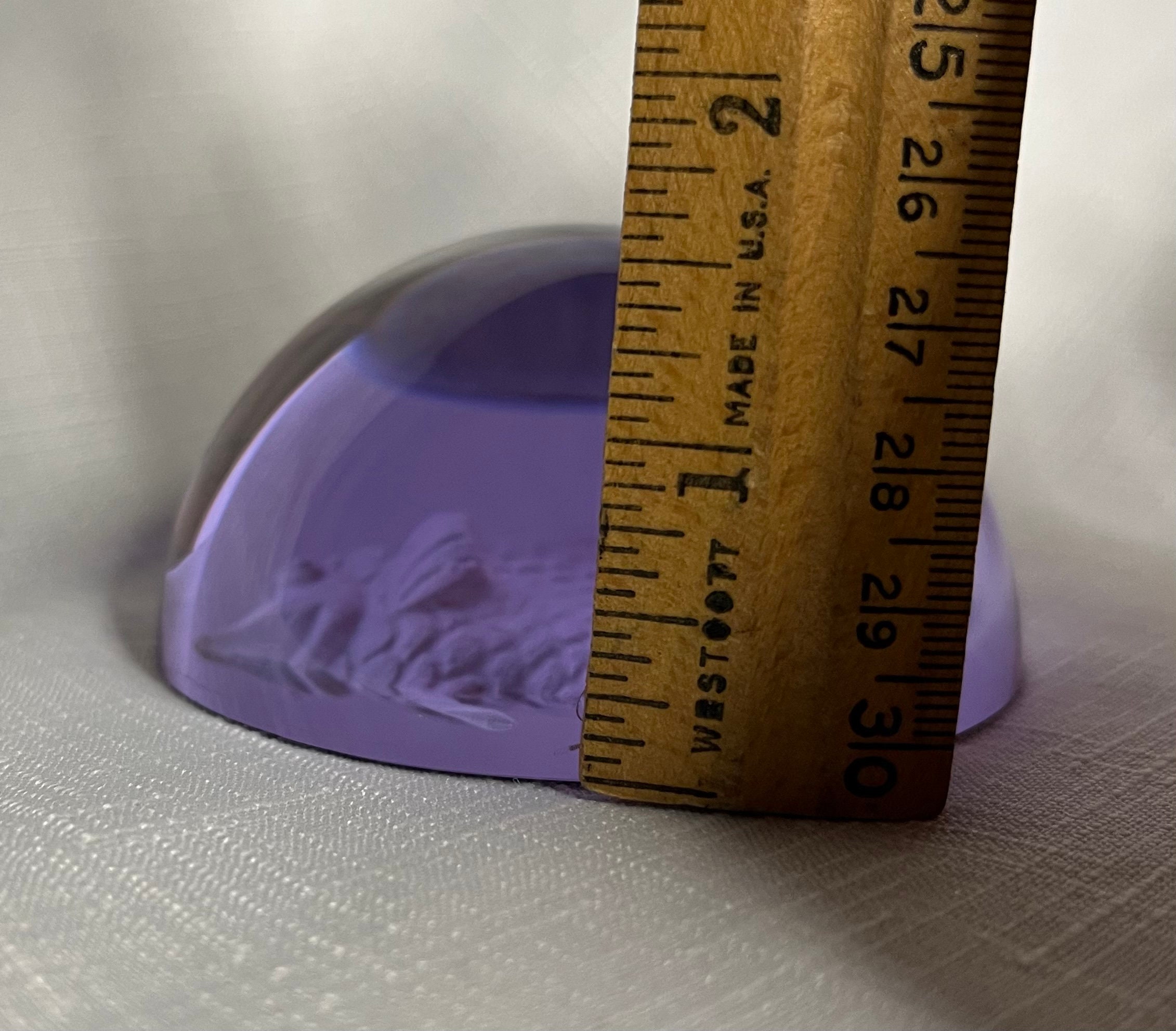 Oleg Cassini Crystal Fish Dome Paperweight Carved Lavender - Etsy