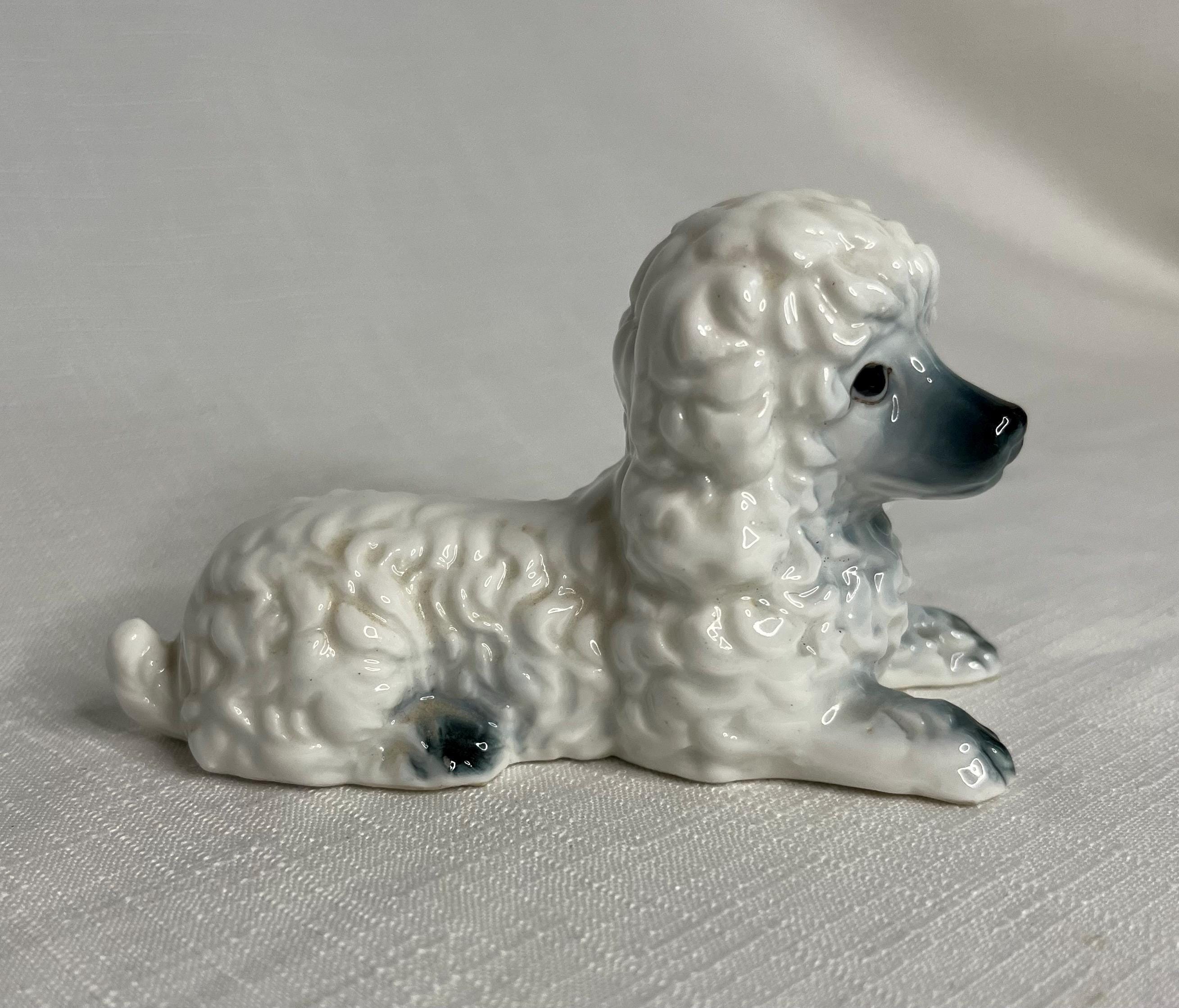 Vintage Bone China Brinns Poodle Figurine, Laying Down, Taiwan - Etsy