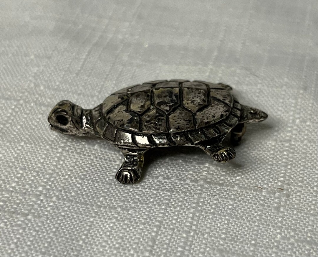 Vintage Turtle Pin or Brooch Marked Sterling - Etsy