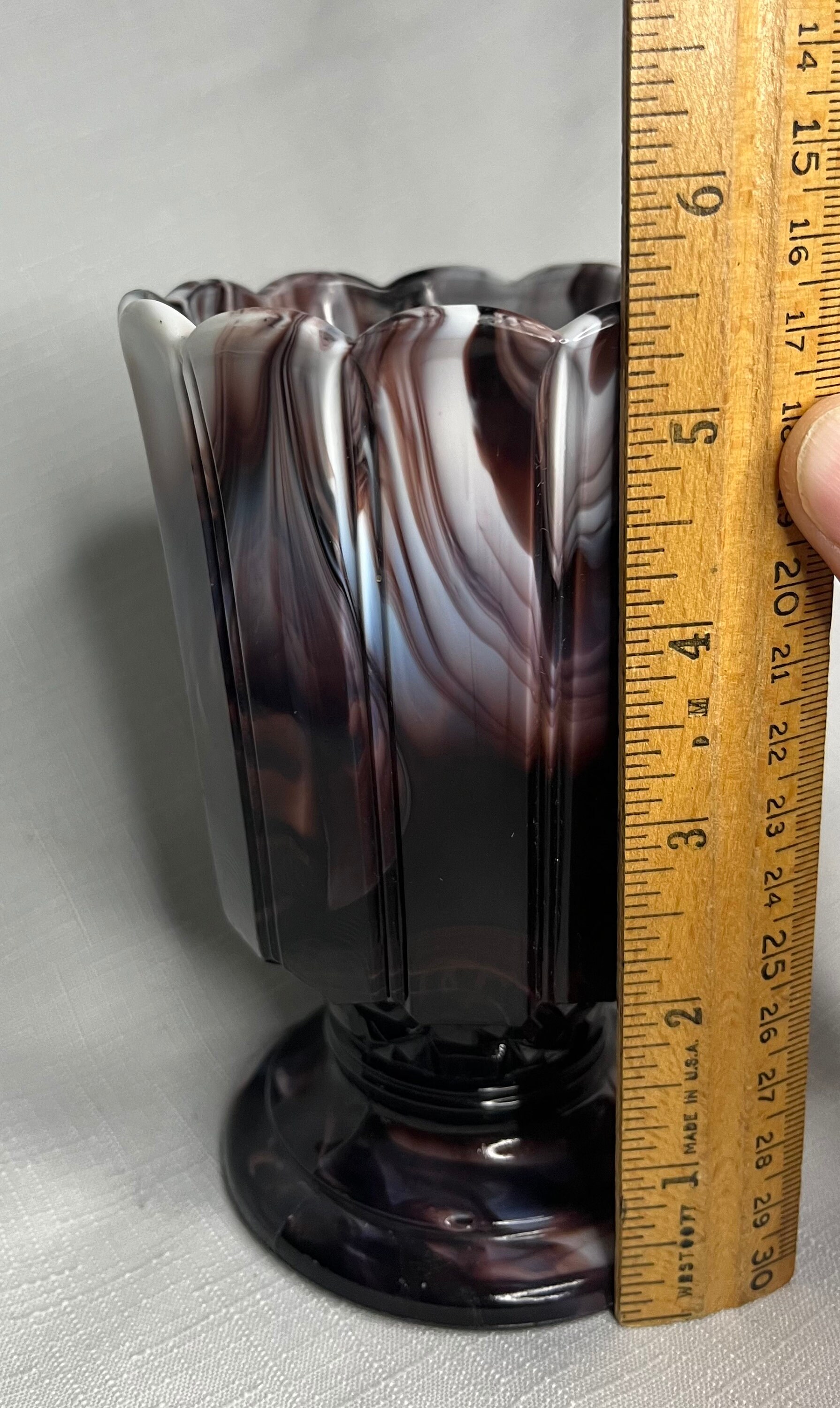 Vintage Purple Slag Glass Vase - Etsy