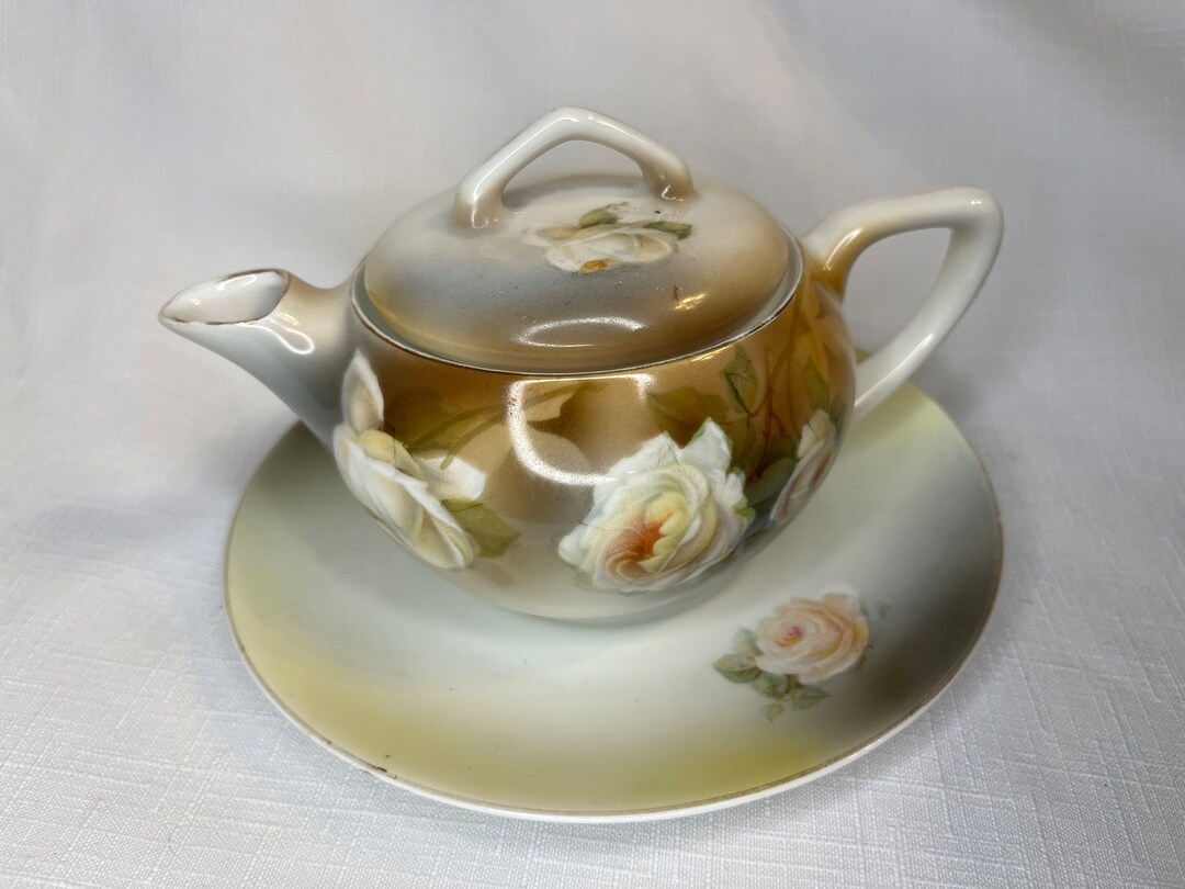 RS Germany Teapot and Saucer, Tea for One, Roses, Light Pink - Etsy