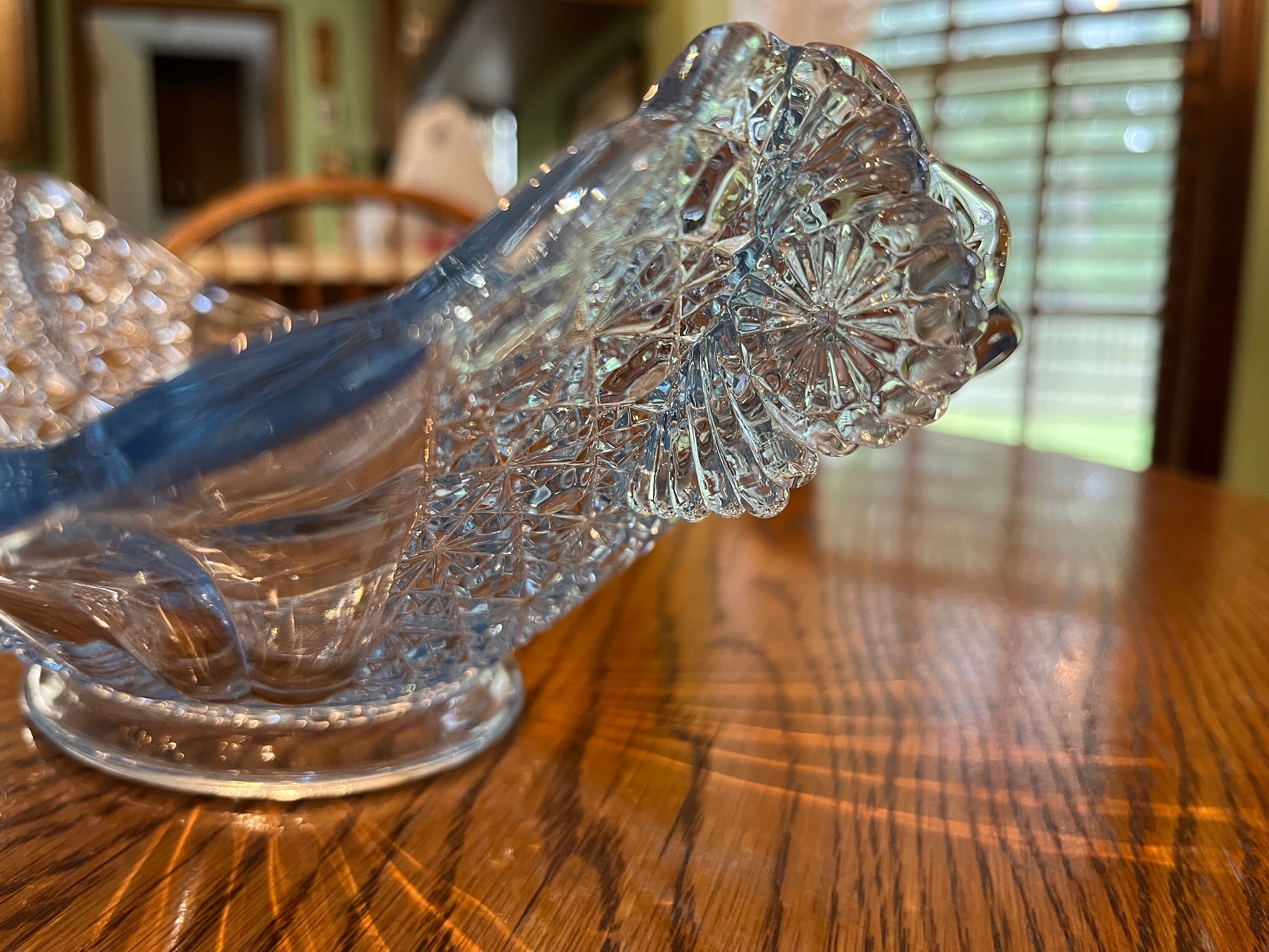 Fenton Daisy and Button Blue Oval Bowl - Etsy