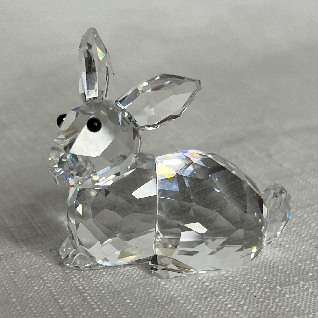 Vintage Swarovski Crystal Bunny Rabbit Figurine, Laying Down, Miniature ...