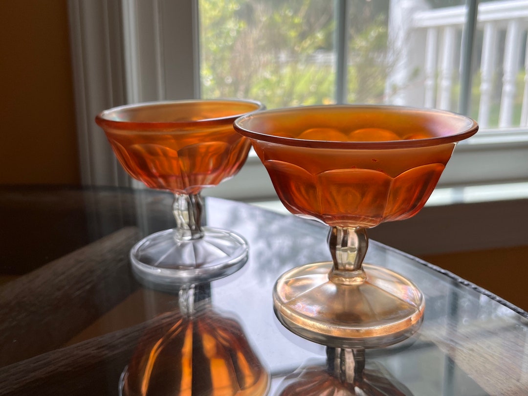 Vintage, Northwood Carnival Glass Marigold, Custard Cups - Etsy
