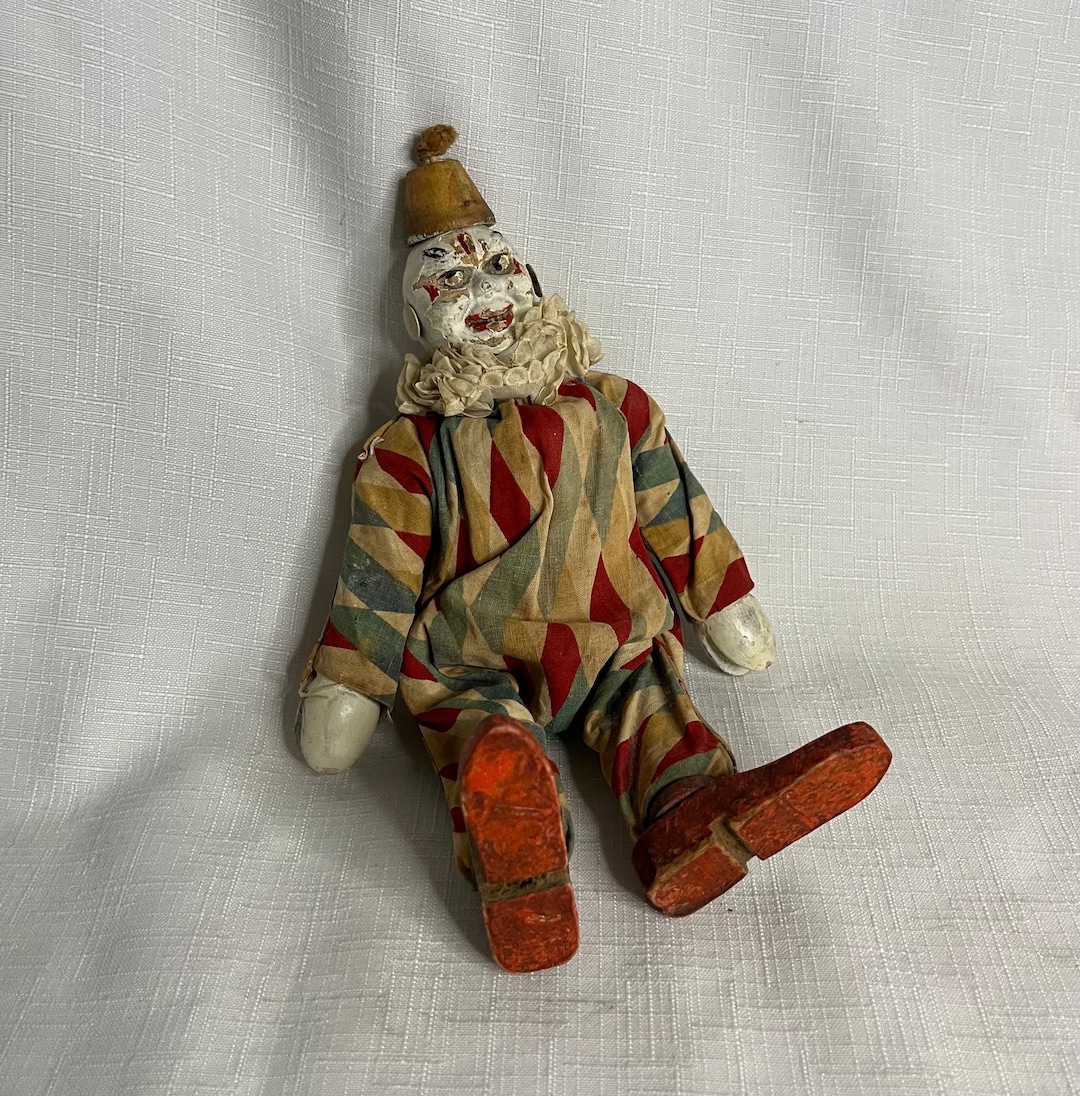 Antique Schoenhut Wooden Jointed Humpty Dumpty Circus Clown Toy Doll ...