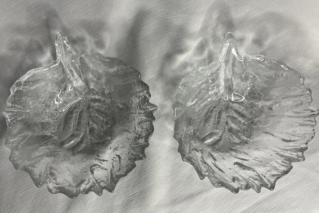 Vintage Blenko Glass Pair (2) of Clear Small Cabbage Bowls - Etsy