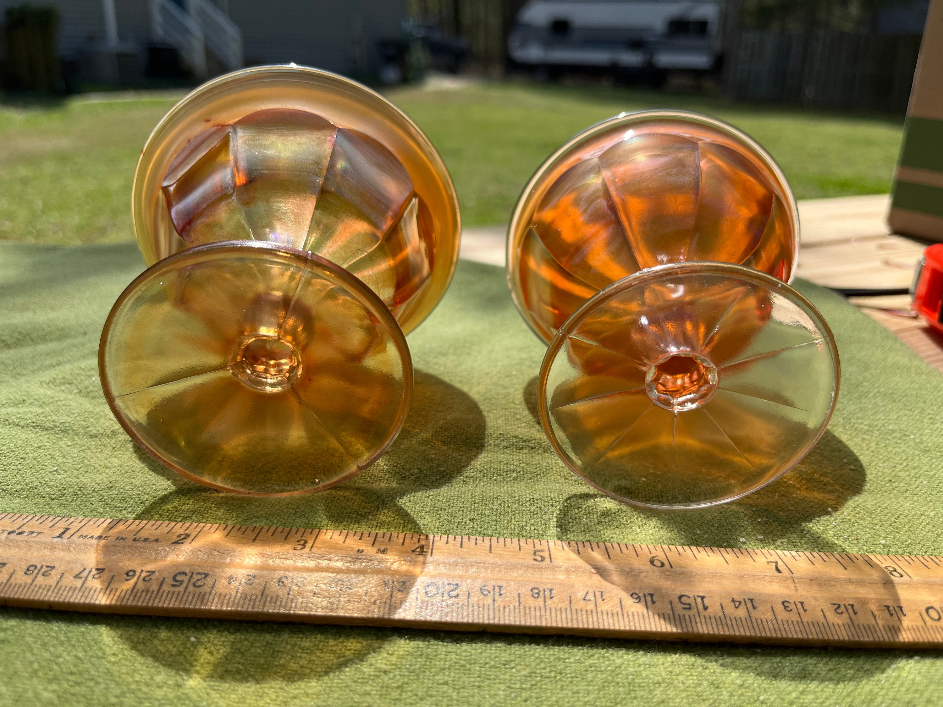 Vintage, Northwood Carnival Glass Marigold, Custard Cups - Etsy