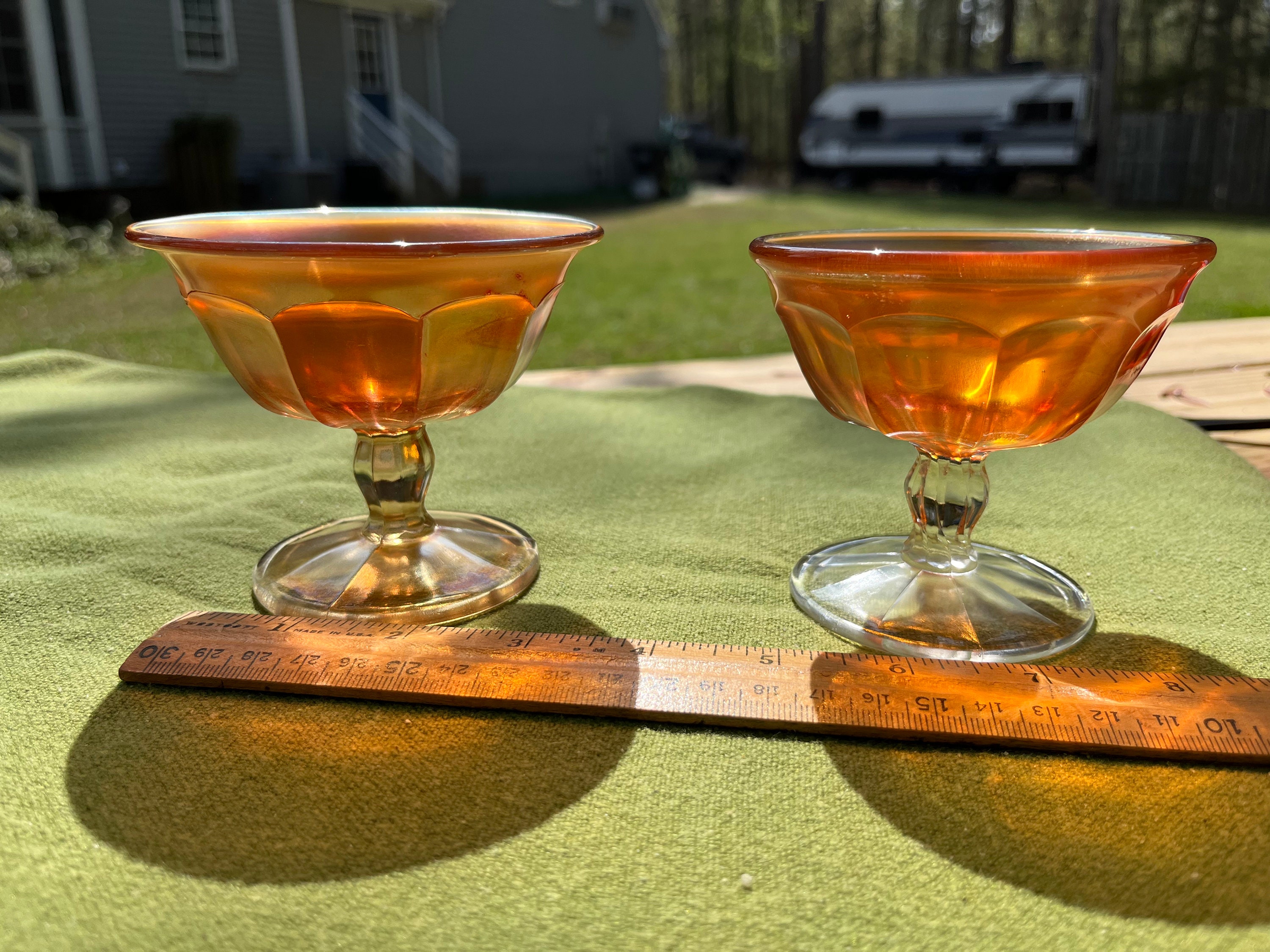 Vintage, Northwood Carnival Glass Marigold, Custard Cups - Etsy