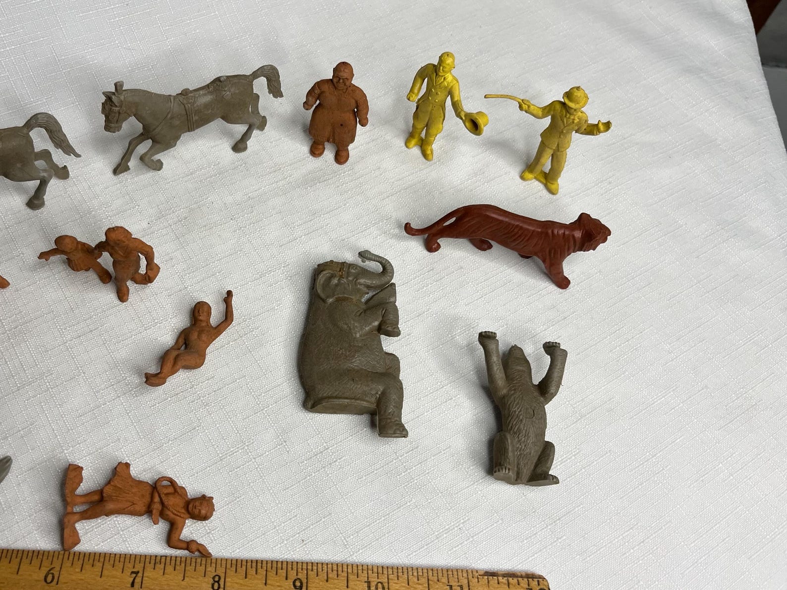 Vintage Marx Circus Figures Set, People and Animals, Elephant, Horses ...