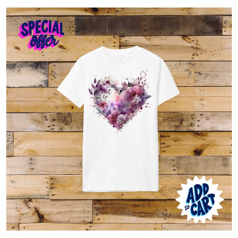 Watercolor Floral Heart Clipart Bundle Vol.2 10 Pngs for Sublimation ...