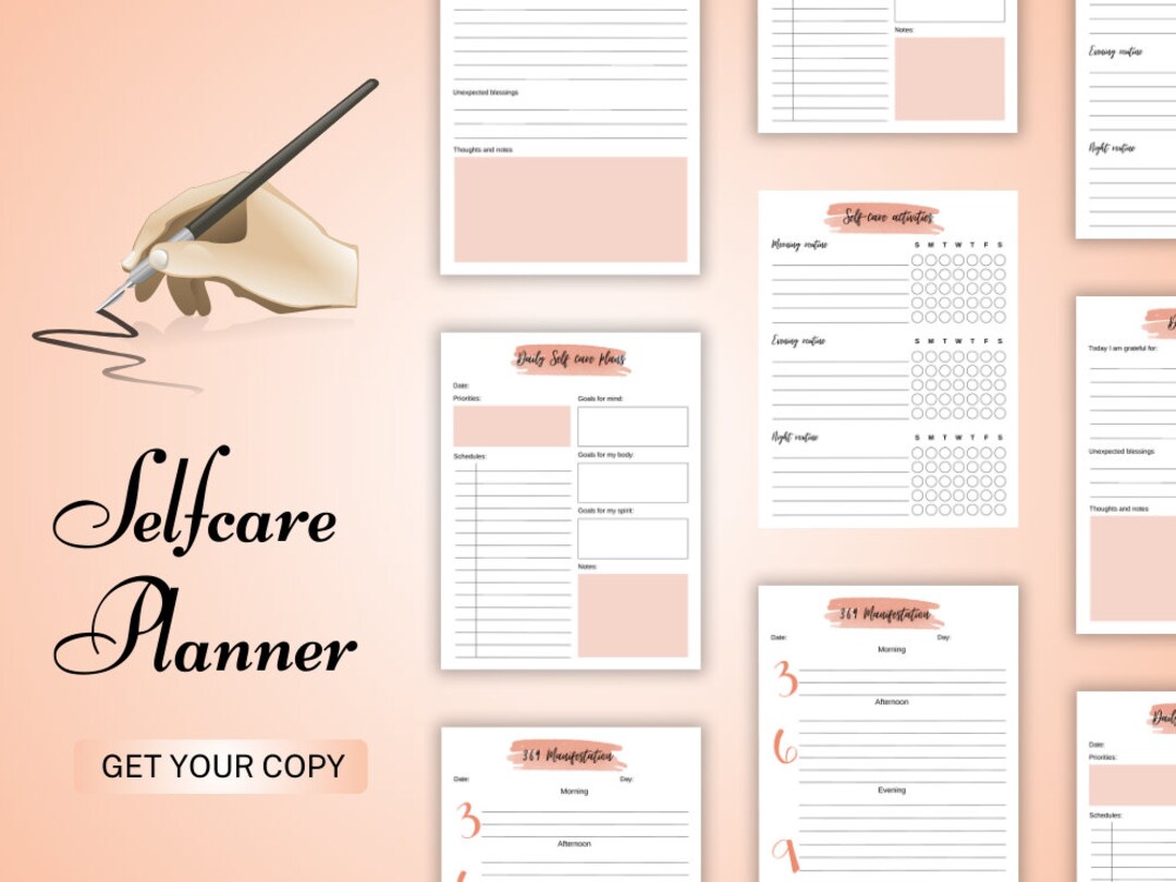 Self Care Bundle, Self-care Templates, Self Care Journal, Self Care ...