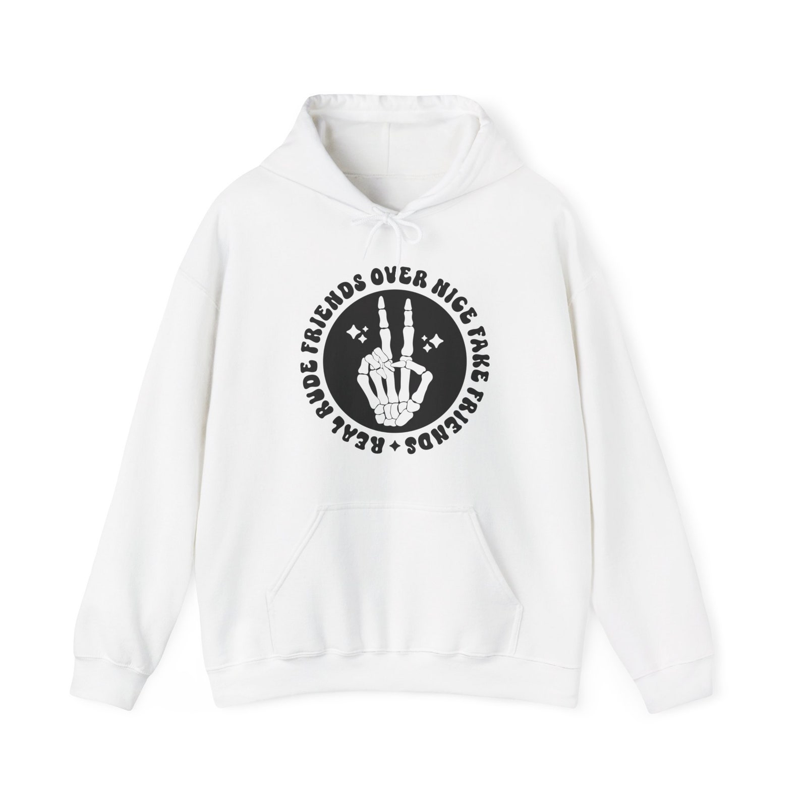 Real Rude Friends Over Fake Nice Friends Hooded Sweatshirt - Etsy