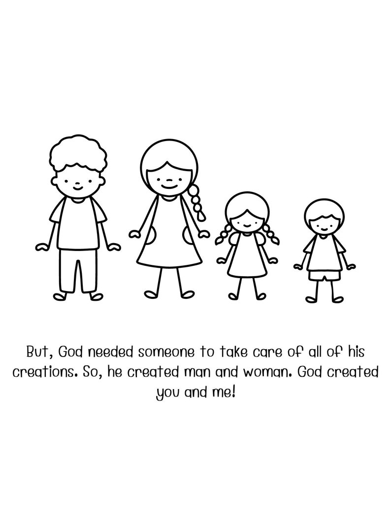 God Made Everything Christian Coloring Book - Etsy