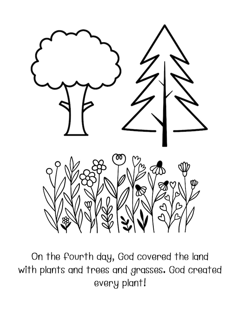 God Made Everything Christian Coloring Book - Etsy