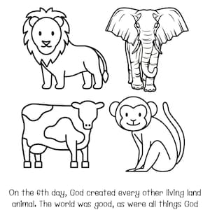 God Made Everything Christian Coloring Book - Etsy