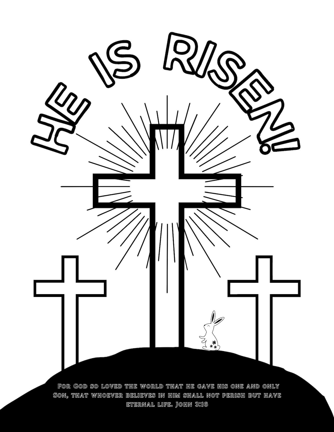 Christian Easter Coloring Page Etsy