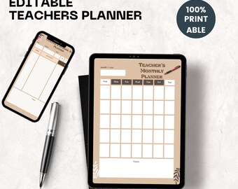 Teacher Digital Planner | Printable Canva Planner | Lesson Planner PDF ...