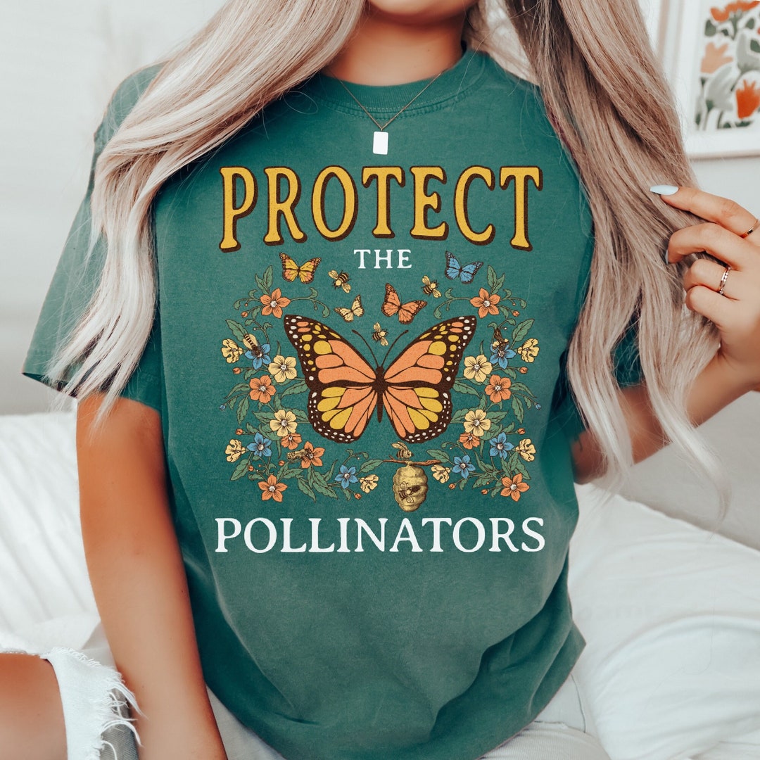 Protect the Pollinators Shirt, Comfort Colors Butterfly Tee, Bees and ...