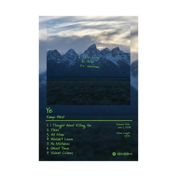 Kanye West Ye Album Cover Poster - Etsy