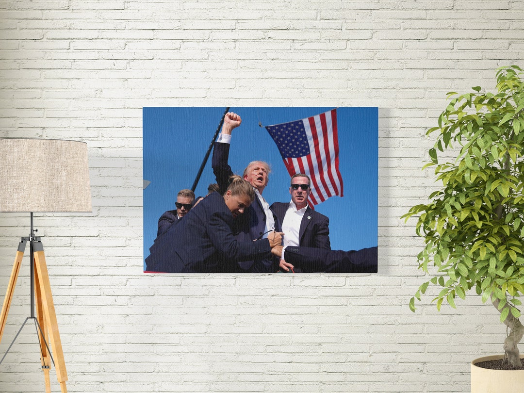 Donald Trump Rally Poster, Trump Ear, Political Campaign Sign ...