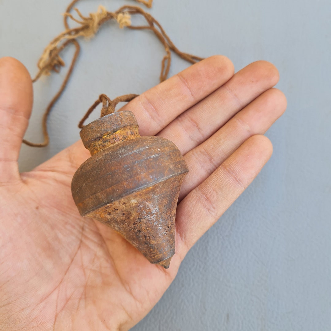 Rare Antique Vintage Iron Plumb Bob Leveling Measuring Carpenter Tool ...