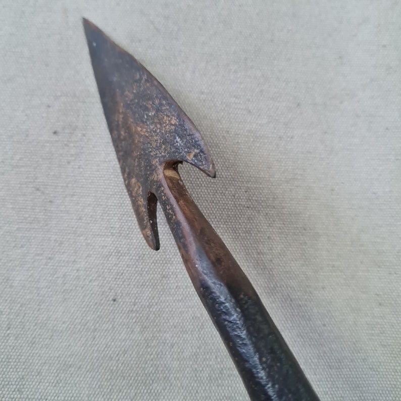 Antique Double Fluted Hand Forged Whaling / Fishing Harpoon Spear Tip ...