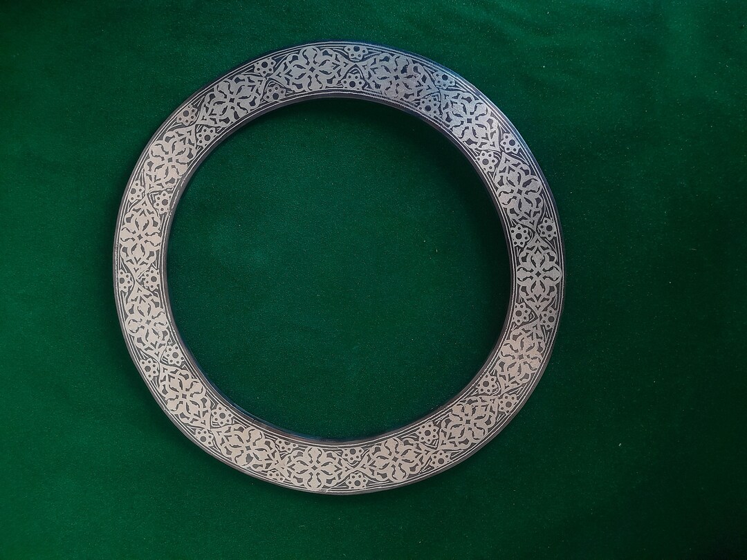 Vtg Steel Sikh Chakram Silver Damascened Quoit Disc Nihang Akali ...