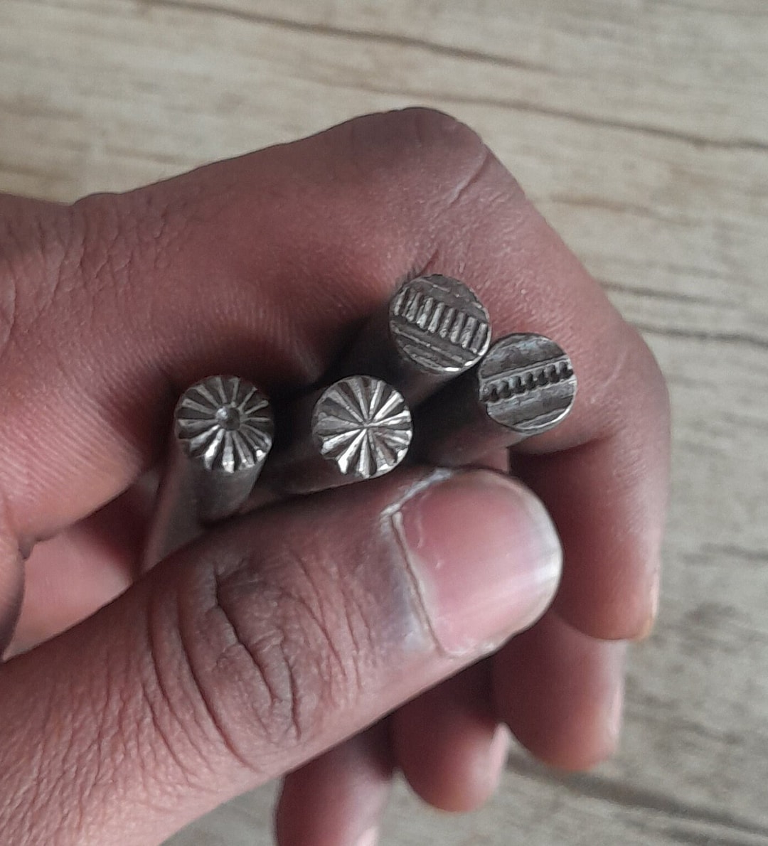 Vtg Steel Indian Symbol Jeweler Silversmith Metal Punch Stamp Tool 4pcs ...