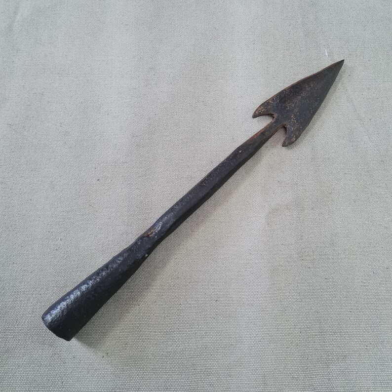 Antique Double Fluted Hand Forged Whaling / Fishing Harpoon Spear Tip ...