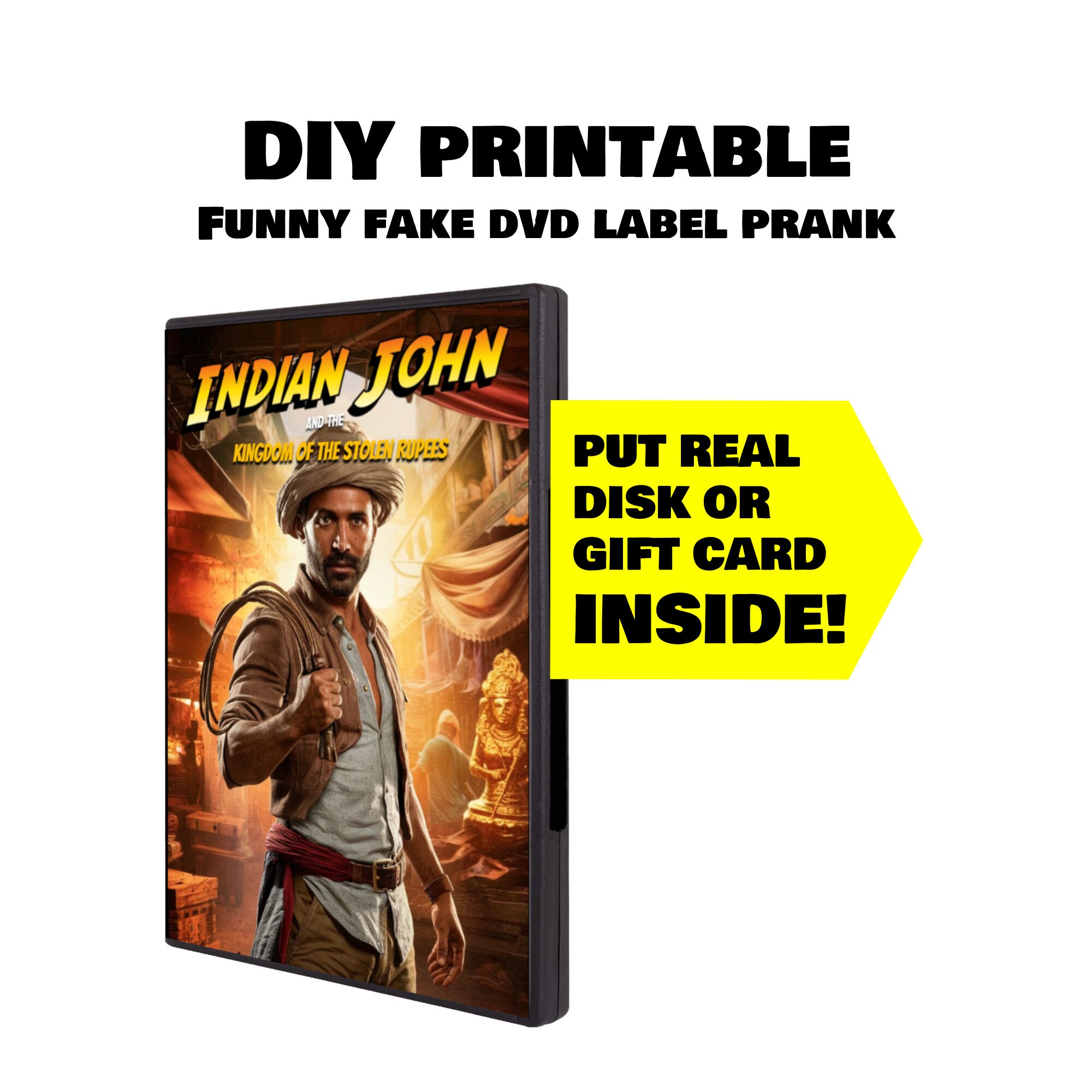 Prank DVD indian John Fake Movie Funny Gag Gift DIY Digital Download ...