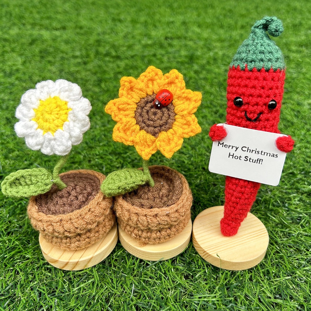 Merry Christmas Hot Stuff-handmade Crochet Chili Pepper With - Etsy