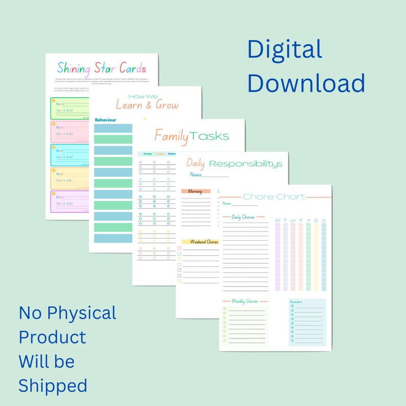 Editable Kids Chore Chart Printable | Routine Chart Canva Template PDF ...