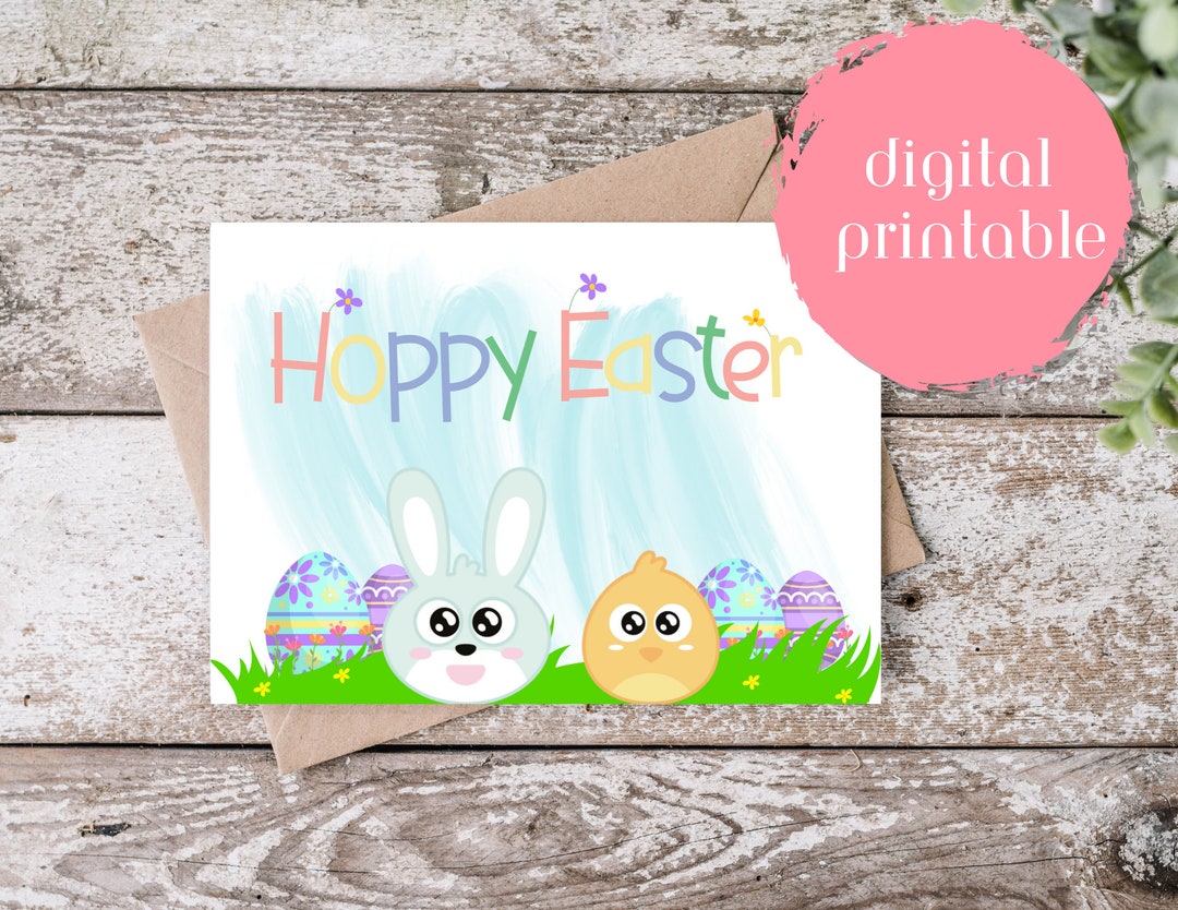 Easter Printable Card, Happy Easter Card, Digital Printable, Easter ...